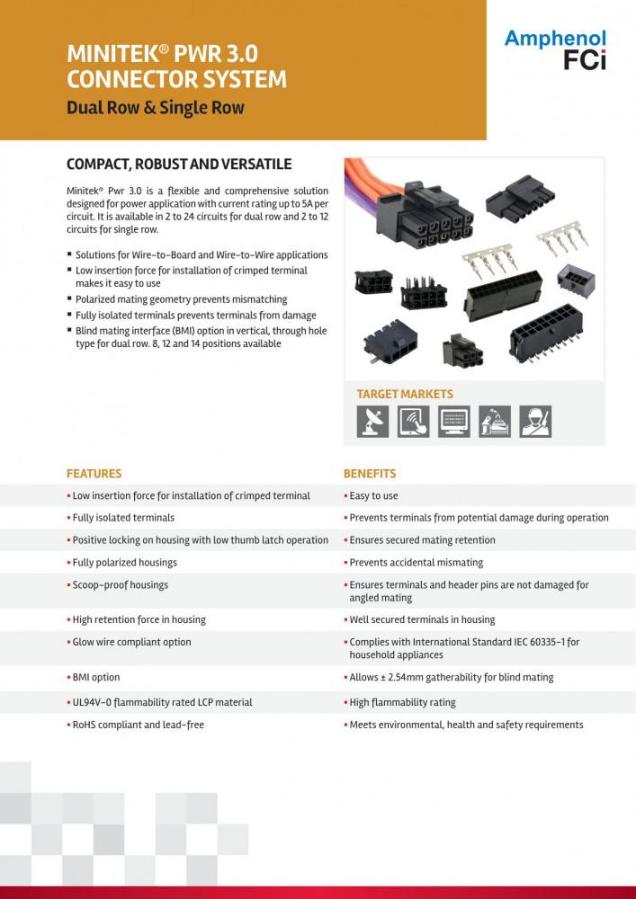 Amphenol Minitek Pwr 3.0 documentation page 1