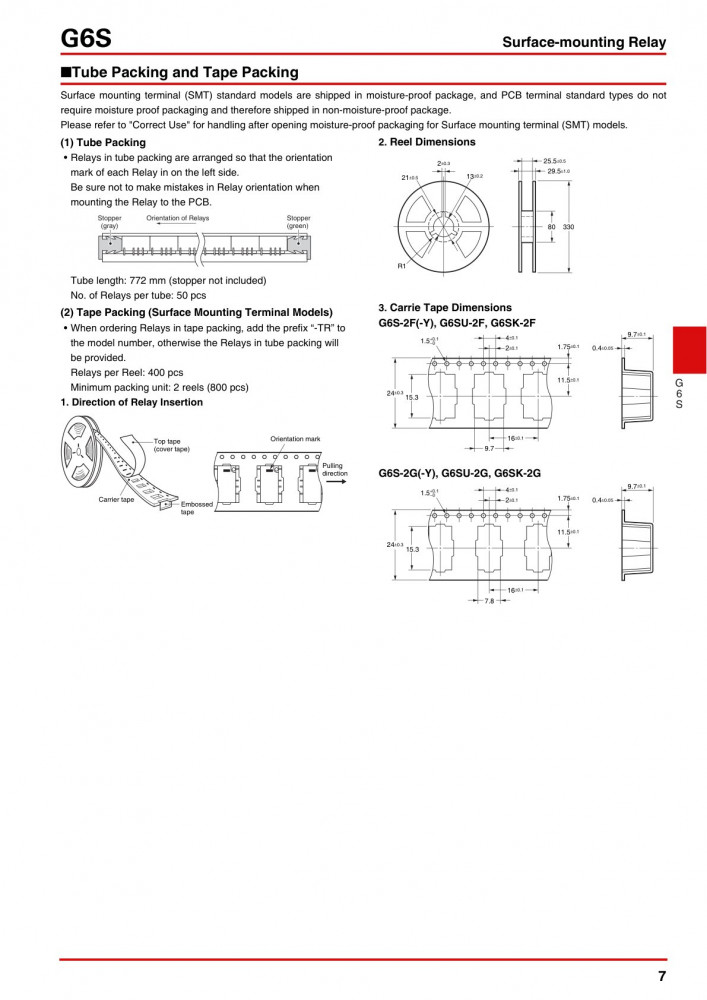 OMRON G6S series datasheet page 7