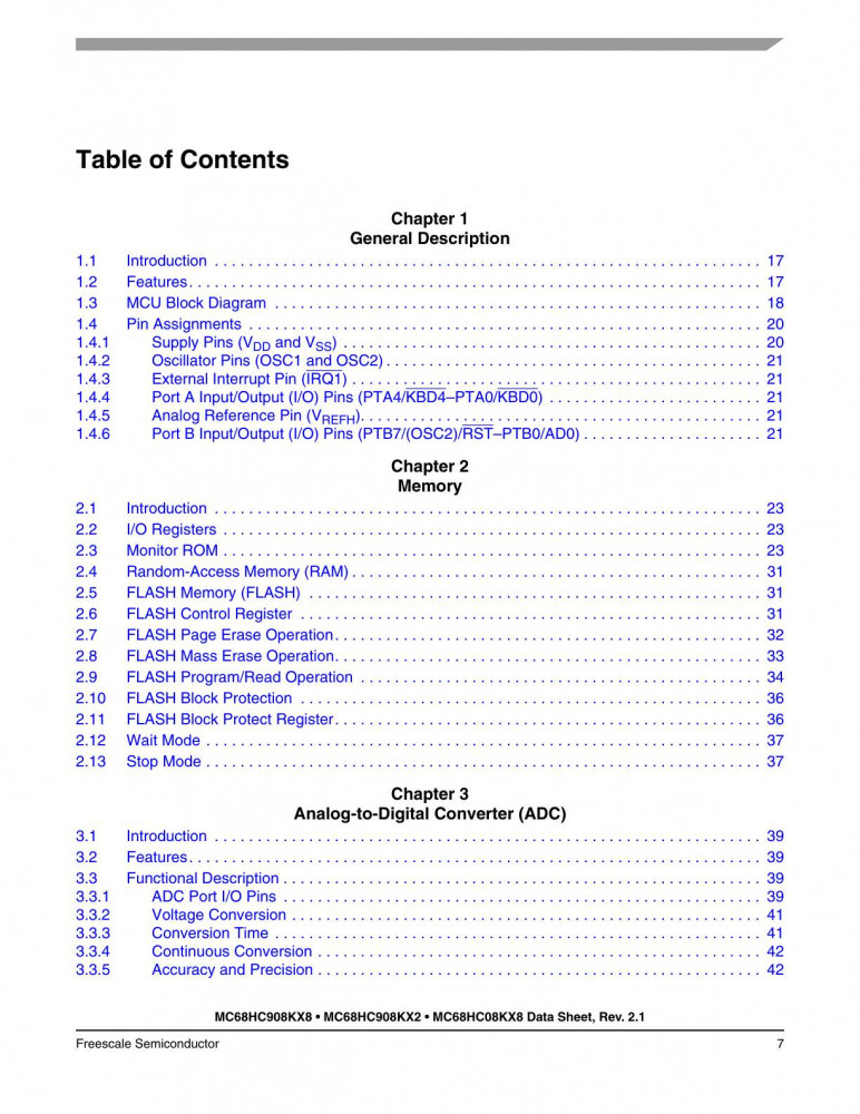 MC908KX8 datasheet page 7