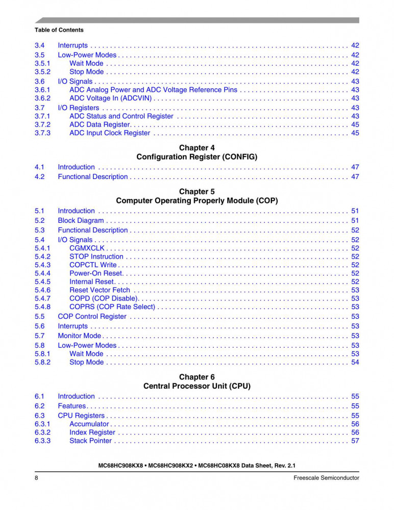 MC908KX8 datasheet page 8