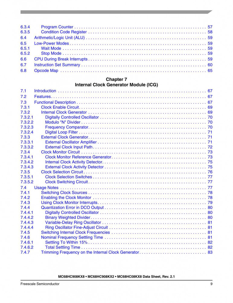 MC908KX8 datasheet page 9