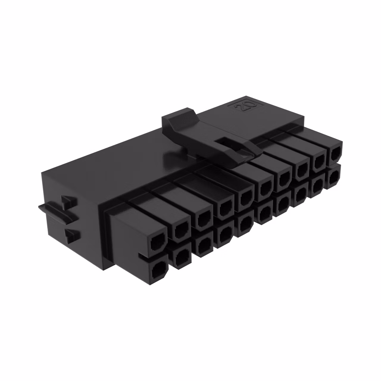 DuraClik Robust Wire-to-Board Receptacle Housing, Dual Row, Black, 24 Circuits