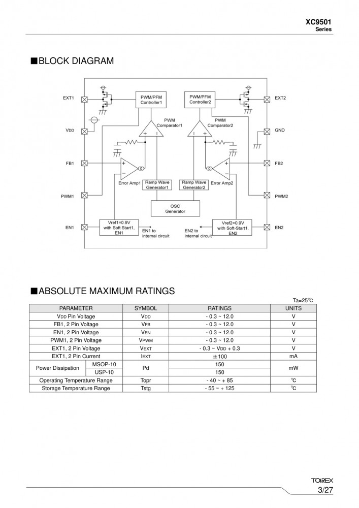 XC9501 technical document page 3