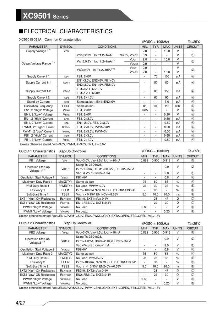 XC9501 technical document page 4