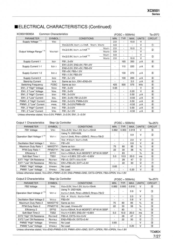 XC9501 technical document page 7