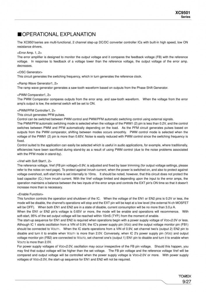 XC9501 technical document page 9