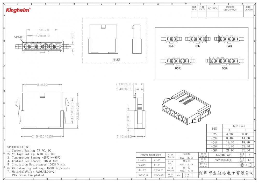 Kinghelm KH-A42002-04R specification document