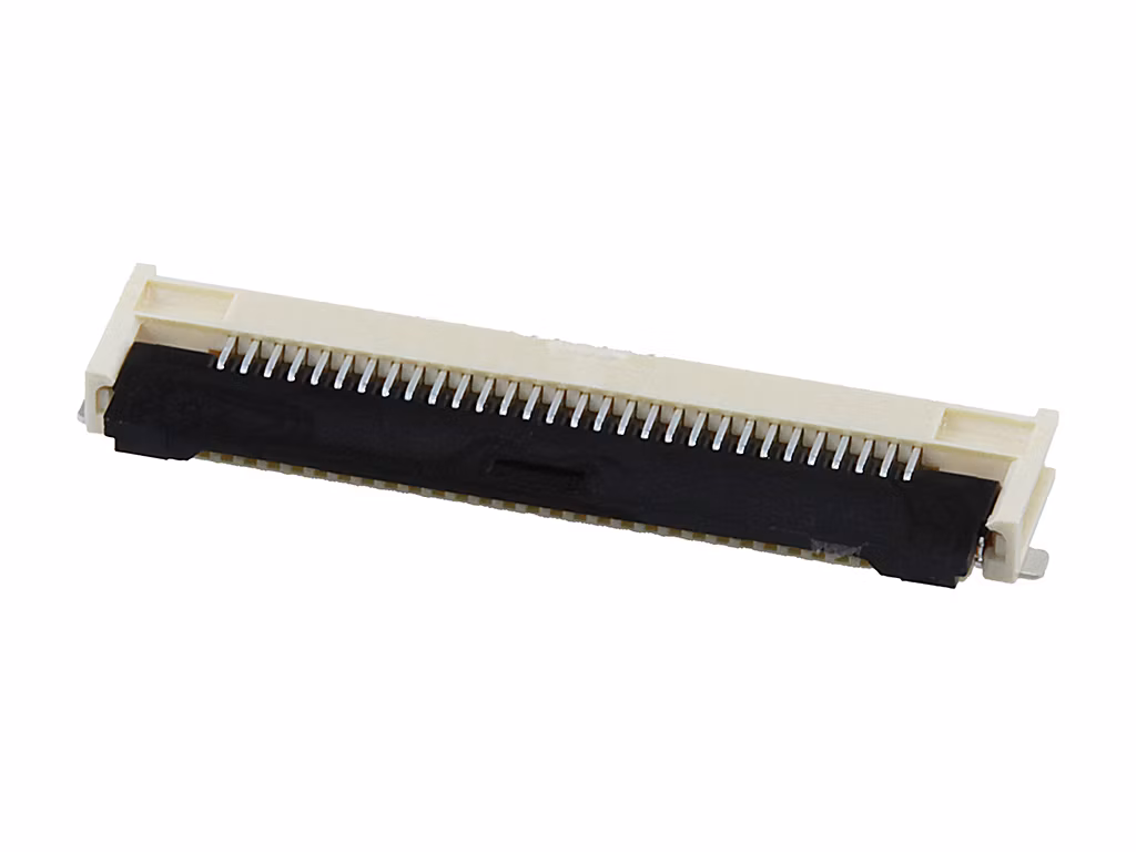 Easy-On FFC/FPC Connector, 0.50mm Pitch, 1.90mm Height, Single Bottom Contact (FS19), Right-Angle, Surface Mount, ZIF, 7 Circuits, Tin-Bismuth Plating