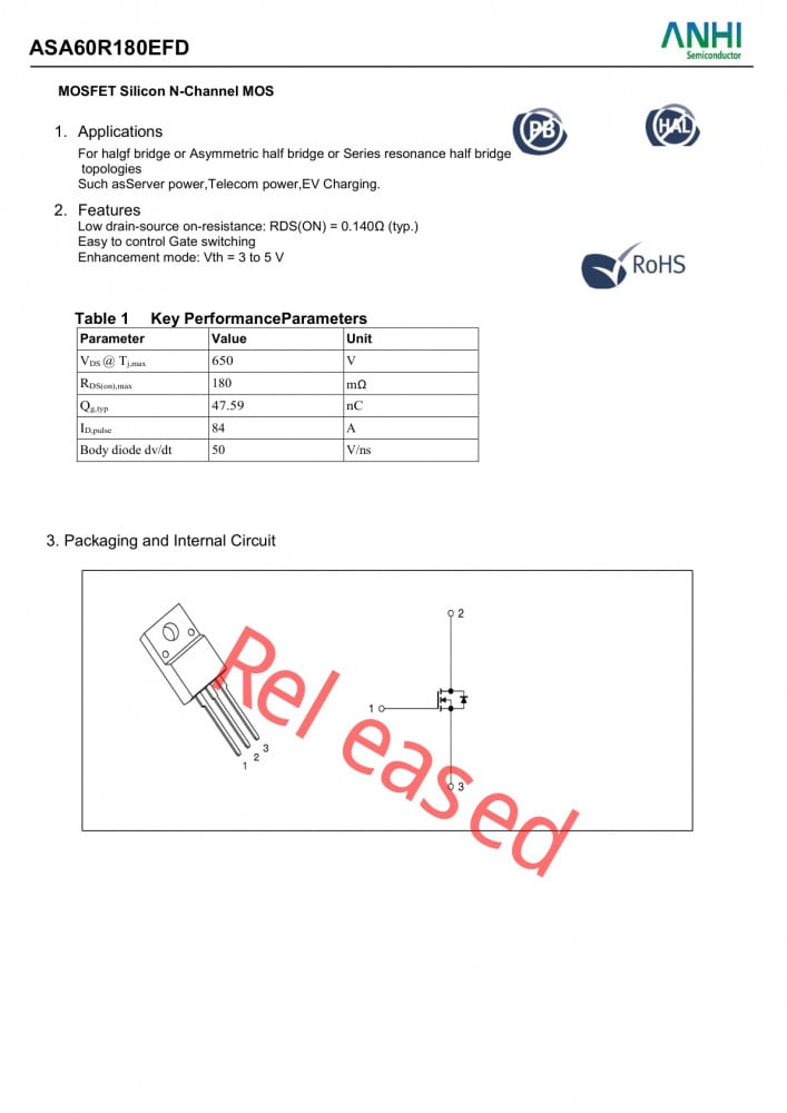 ASA60R180EFD datasheet page 1