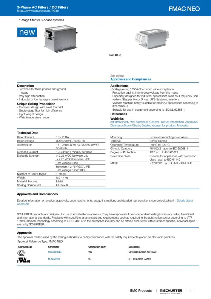 SCHURTER 3-138-294 technical document page 1