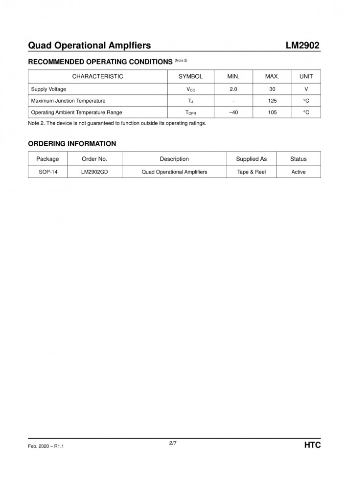 LM2902GD datasheet page 2