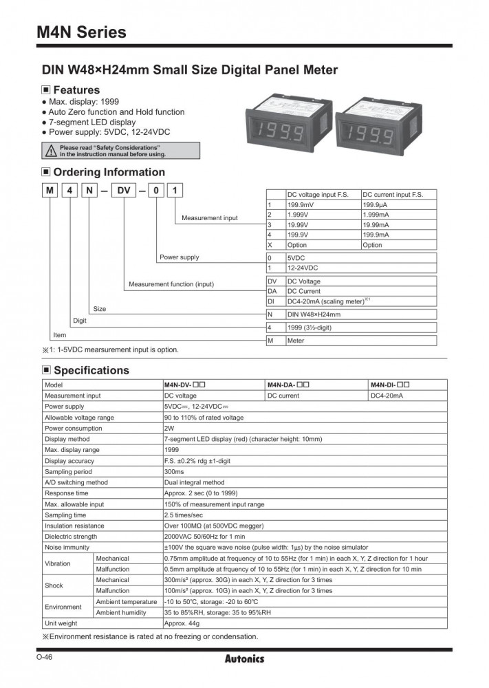 M4N Series technical document, page 1