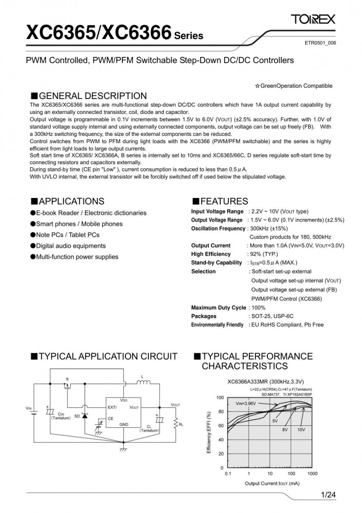 XC6366B103MR-G datasheet page 1