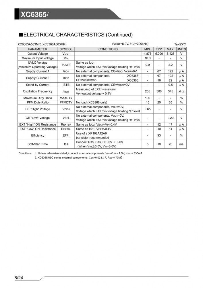 XC6366B103MR-G datasheet page 6
