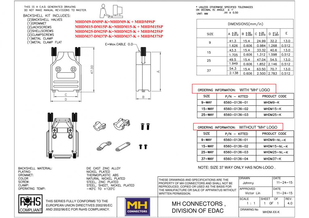 MHDM25-DM25P-K technical drawing page 1