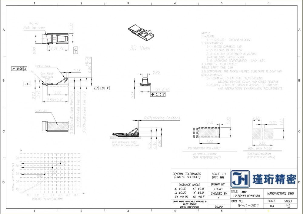 TP-T1-0811 technical document page 1