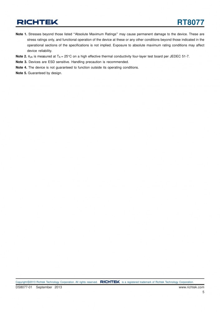 RT8077 datasheet page 5
