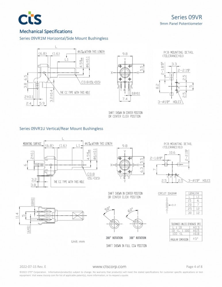 CTS 09VR series datasheet page 4