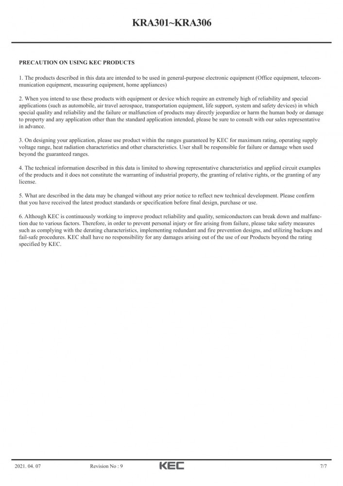 KRA303-RTK/P datasheet page 7
