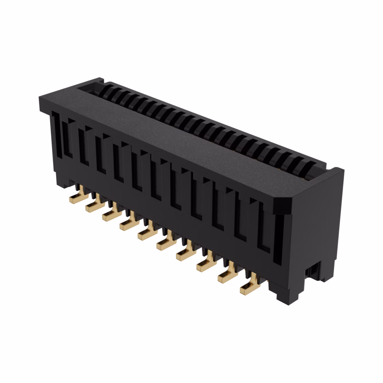 Easy-On FFC/FPC Connector, 0.50mm Pitch, Surface Mount, Vertical, Non-ZIF, Standard Footprint, Gold Plating, Black, 21 Circuits for sale