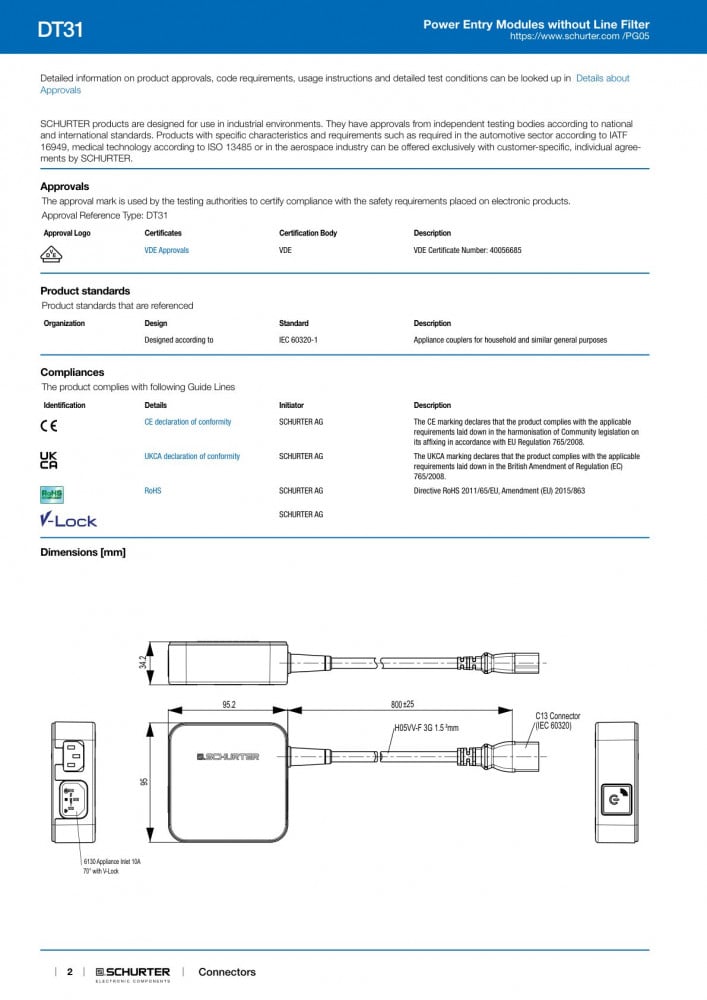 SCHURTER 3-132-195 technical document page 2