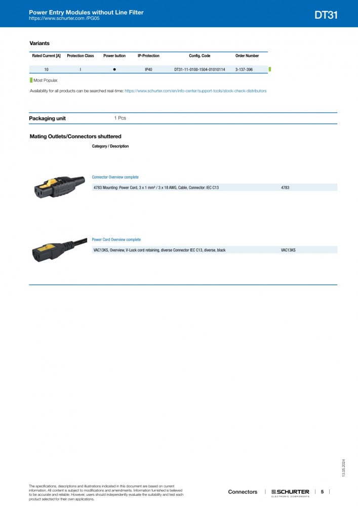 SCHURTER 3-132-195 technical document page 5