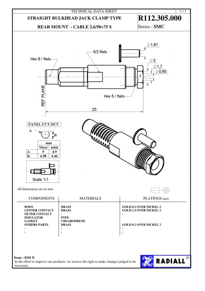 R112305000 technical document, page 1