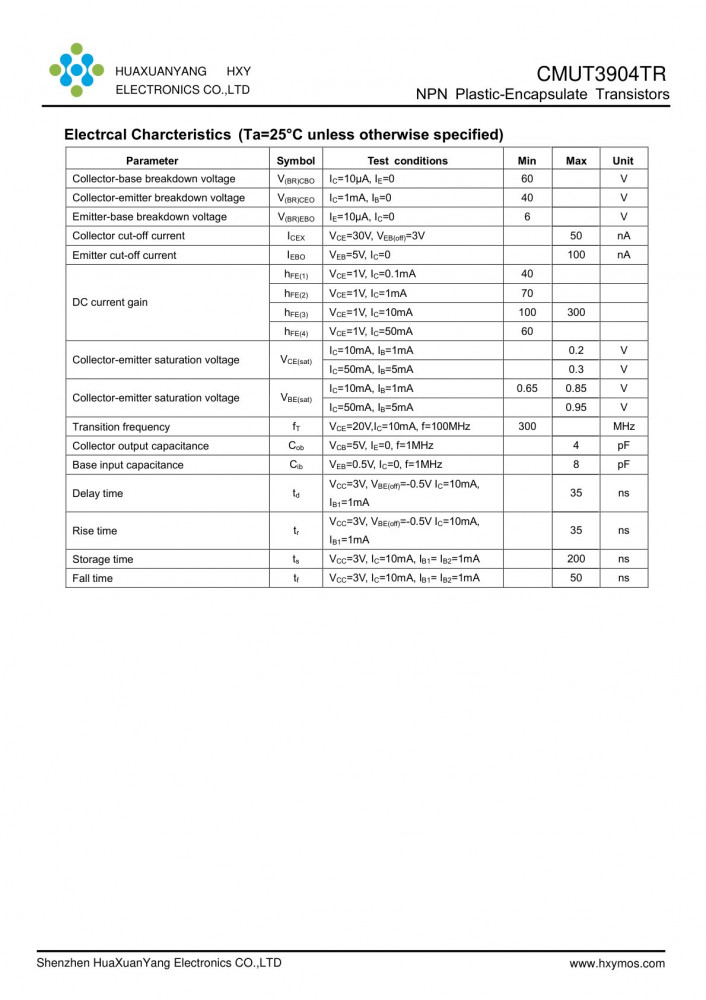 CMUT3904TR-HXY datasheet page 2