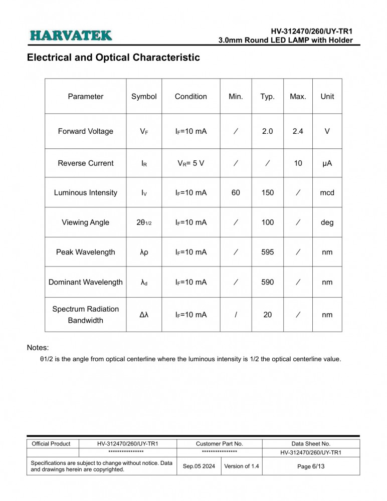HV-312470/260/UY-TR1 datasheet page 6
