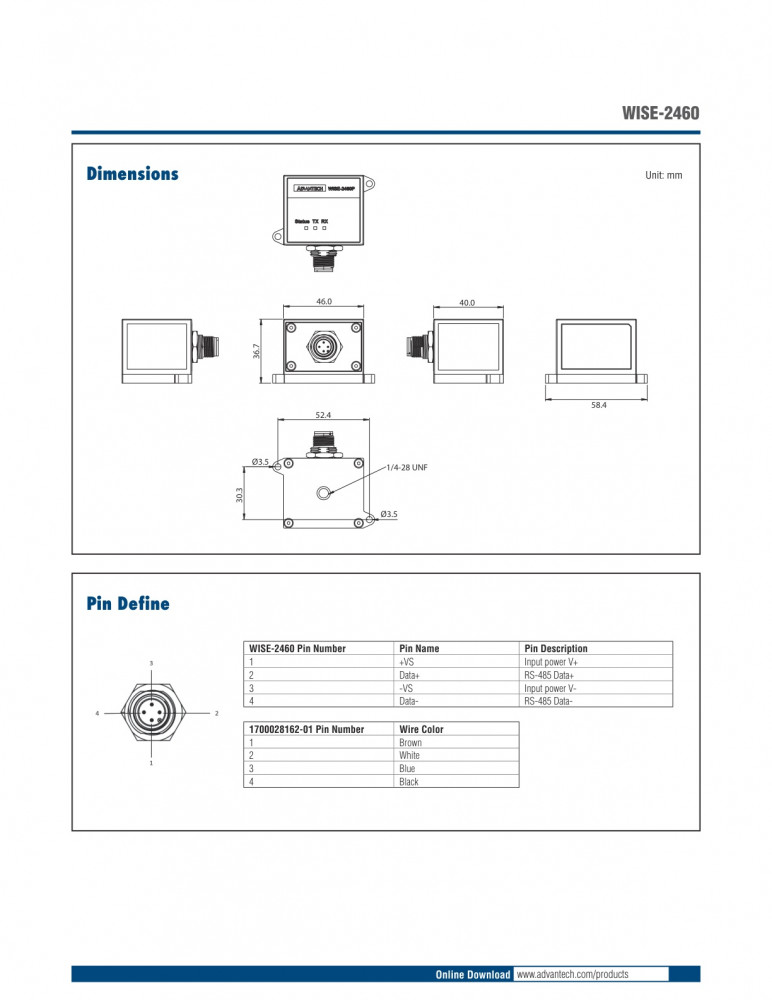 WISE-2460 technical document page 2