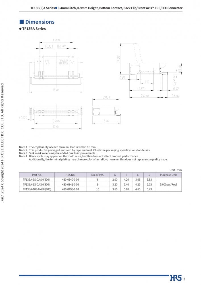 HRS TF13BA series document page 3