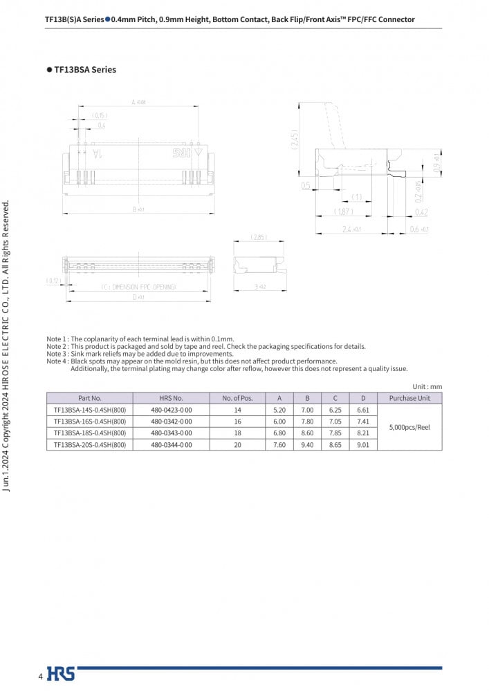 HRS TF13BA series document page 4