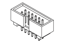 2.54mm Pitch C-Grid Header, Low Profile, Dual Row, Vertical, Shrouded, 44 Circuits, 0.76µm Gold (Au) Selective Plating, Tray for sale