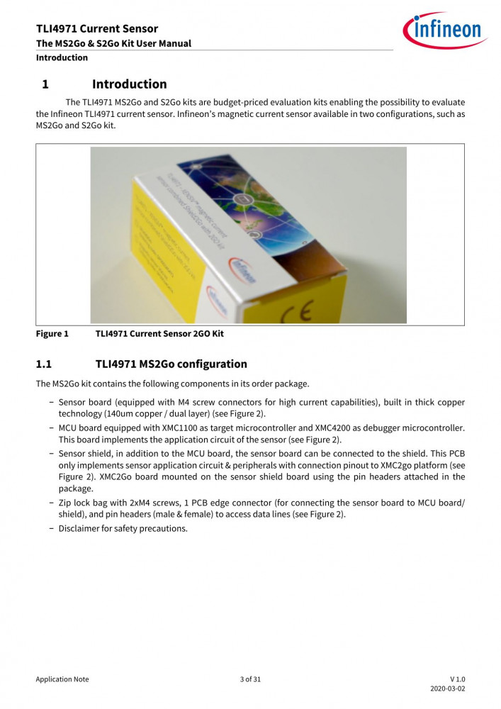 TLI4971 evaluation kit document page 3