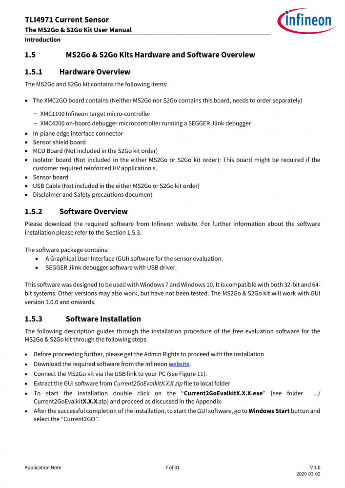TLI4971 evaluation kit document page 7