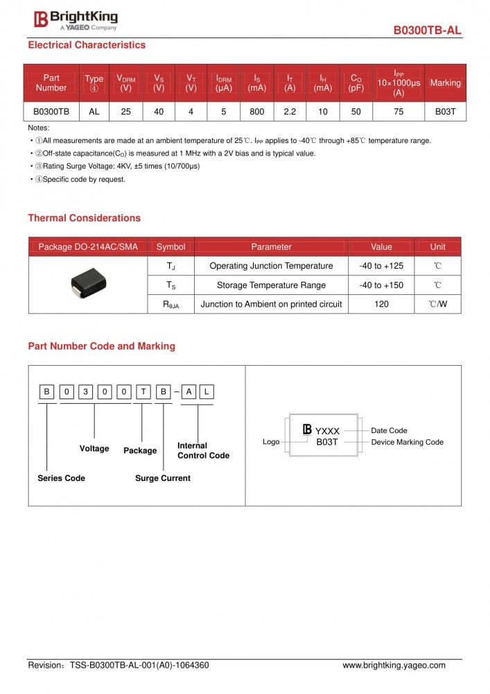 B0300TB datasheet page 2