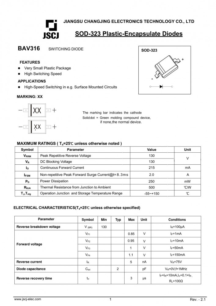 JSCJ BAV316 datasheet page 1