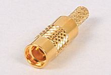 SMP Plug, Straight, Limited Detent, PCB, Edge Mount, 0.25µm Gold (Au) Plated, 1.27mm Leg Length, 20 Pieces Per Tray, 50 Ohms