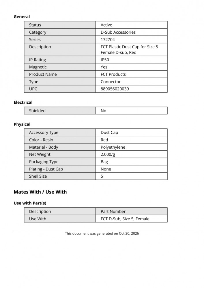 MOLEX 1727040092 technical document page 2