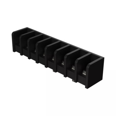 12.70mm Pitch, Single Row, Tri-Barrier Terminal Strip, without Mounting Ends, Black, Steel Screws, 8 Circuits for sale