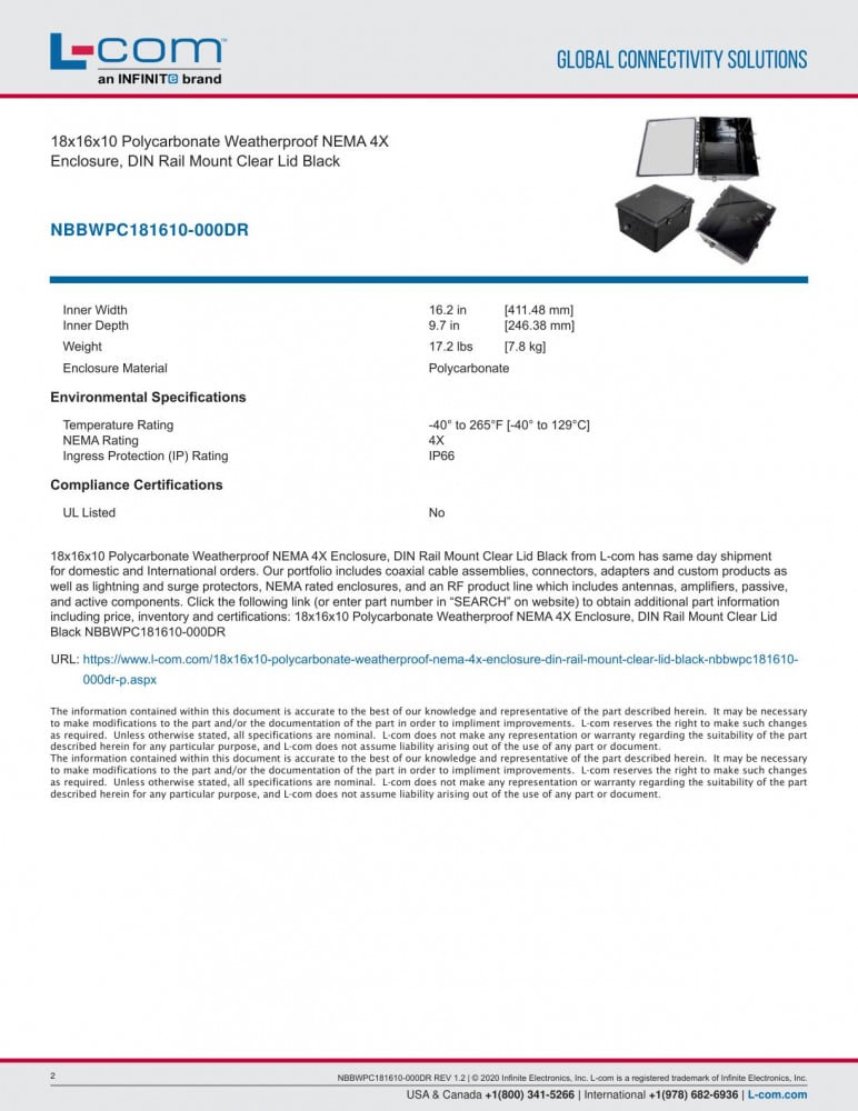 NBBWPC181610-000DR technical document page 2