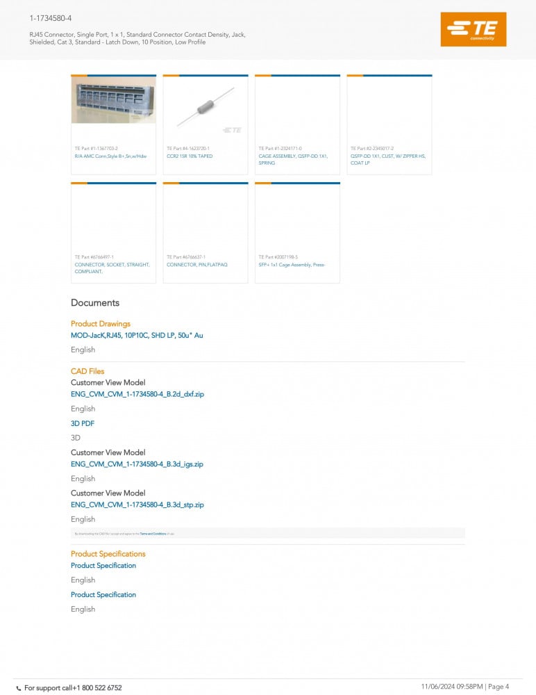 TE Connectivity 1-1734580-4 technical document page 4