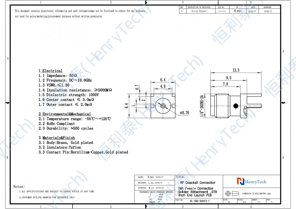 HL-SMA-KHDC3-1 technical document preview
