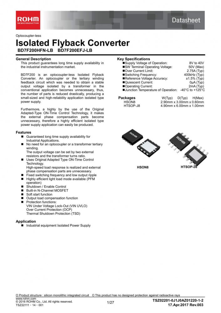 BD7F200EFJ-LBE2 datasheet page 1