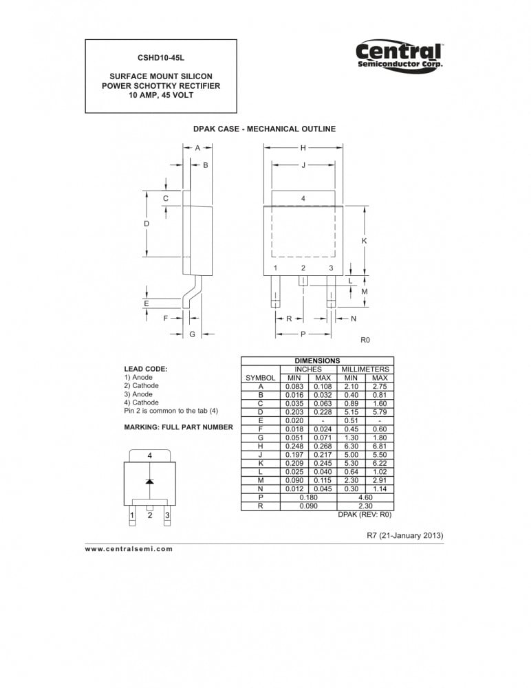 CSHD10-45L TR13 PBFREE datasheet page 2