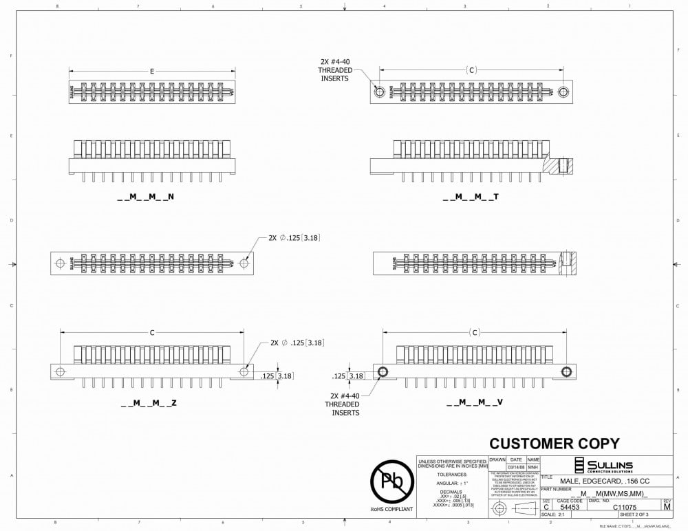 Sullins connector drawing page 2
