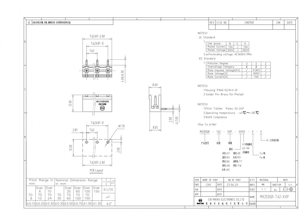 MAX MX2EDGR-7.62-06P-GN01-Cu-A technical drawing