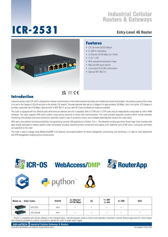 ICR-2531 technical document page 1
