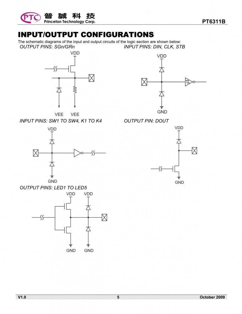 PT6311B datasheet page 5