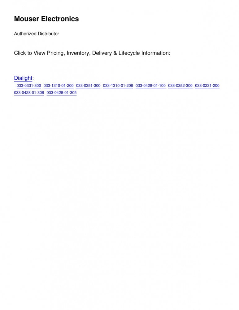 Dialight miniature incandescent indicator catalog page 2